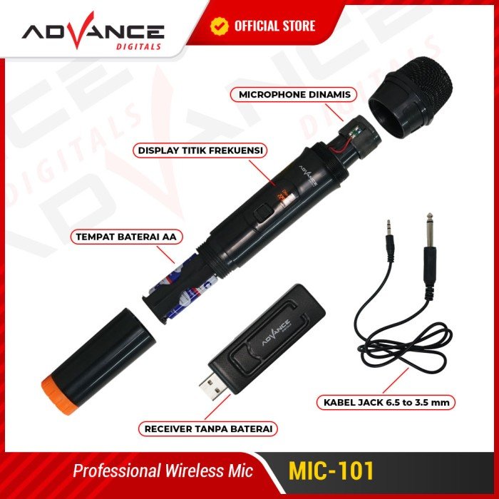 Advance Mic Professional Wireless Microphone Single MIC-101 - Advance Digitals