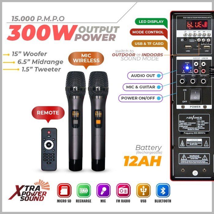 Speaker Advance KK-1600 15inc Garansi Resmi Advance 1 tahun - Advance ...