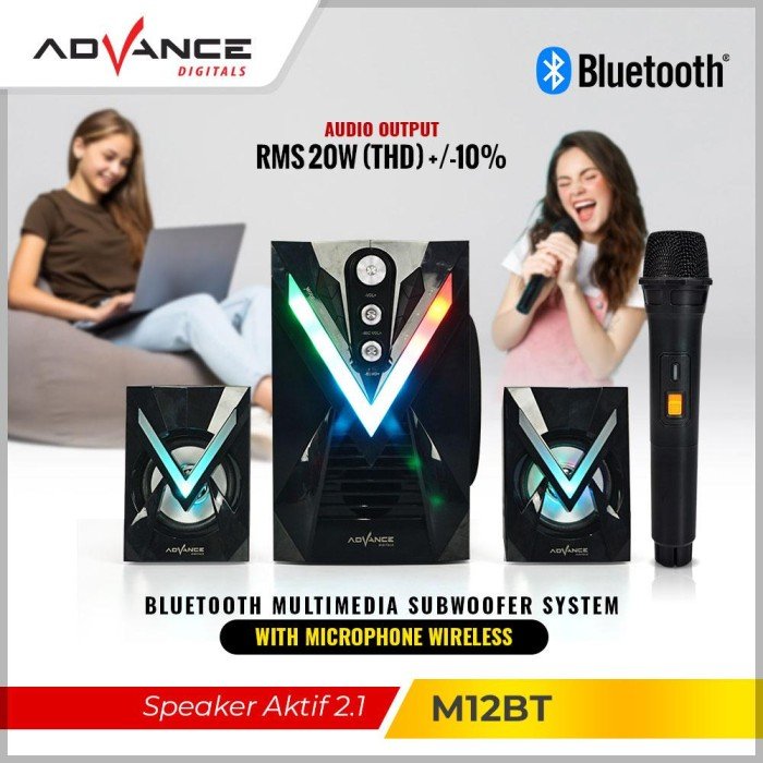 Speaker Advance M12BT / M12-BT Stereo Bluetooth Xtra Bass Subwoofer ...