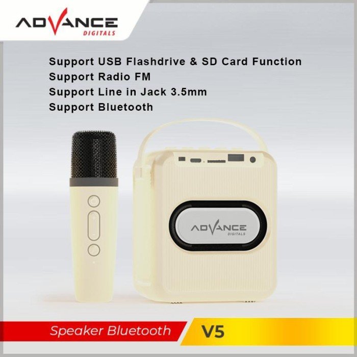 Advance Speaker Portable V5 / V-5 RGB Light Bluetooth AUX in Radio USB ...