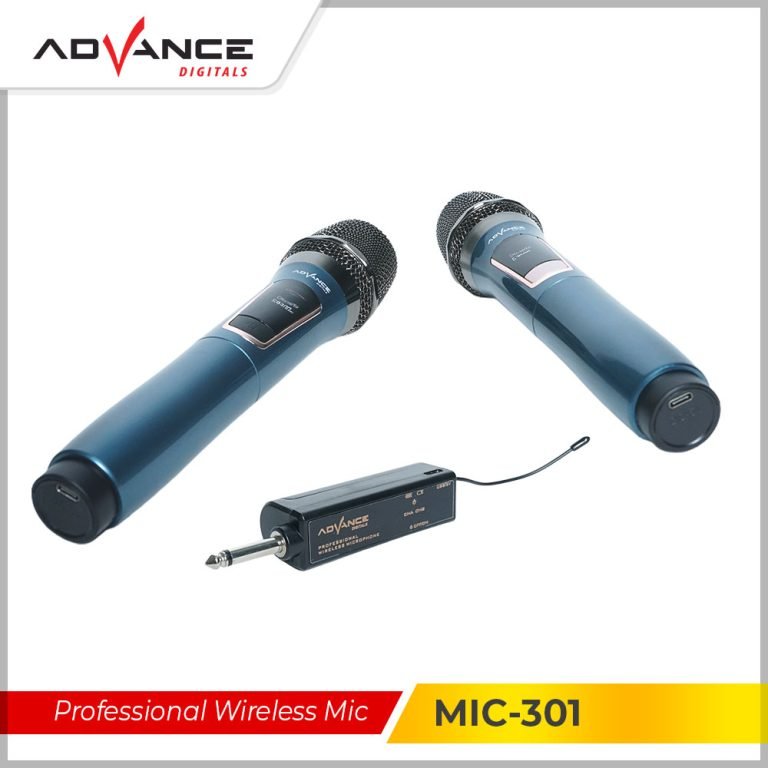 Advance MIC-301 / MIC301 Double Digital Mic Wireless Microphone Metalic ...