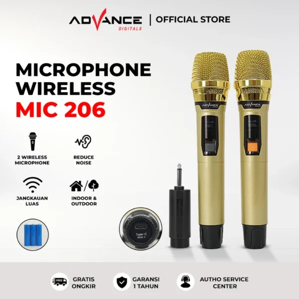 Advance Microphone Double Wireless MIC-206 - Advance Digitals
