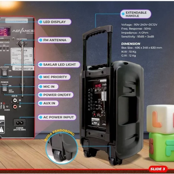 Speaker Portable Advance K1212-A 12 inc - Advance Digitals